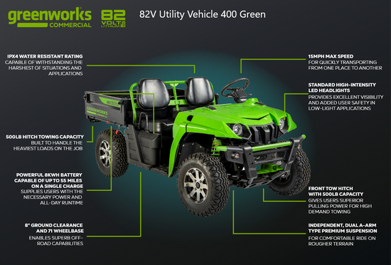 82V Commercial Work Utility Vehicle | 7503102 | Greenworks Commercial