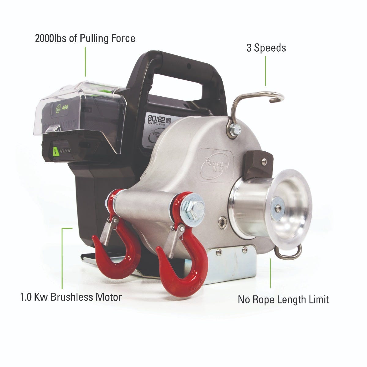 82W1 82V Battery Powered Portable Winch (Tool Only) | 2945702 ...