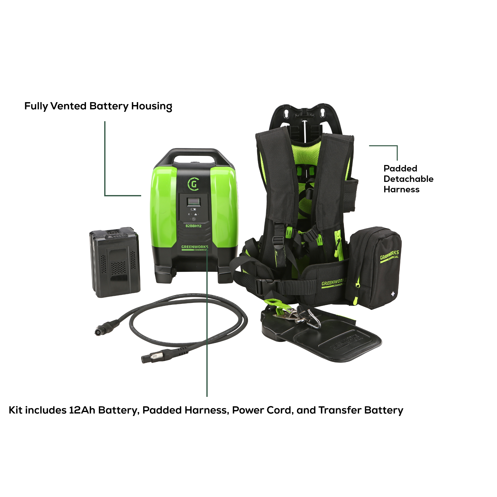 82V 12Ah Backpack Battery | 2946602 | Greenworks Commercial